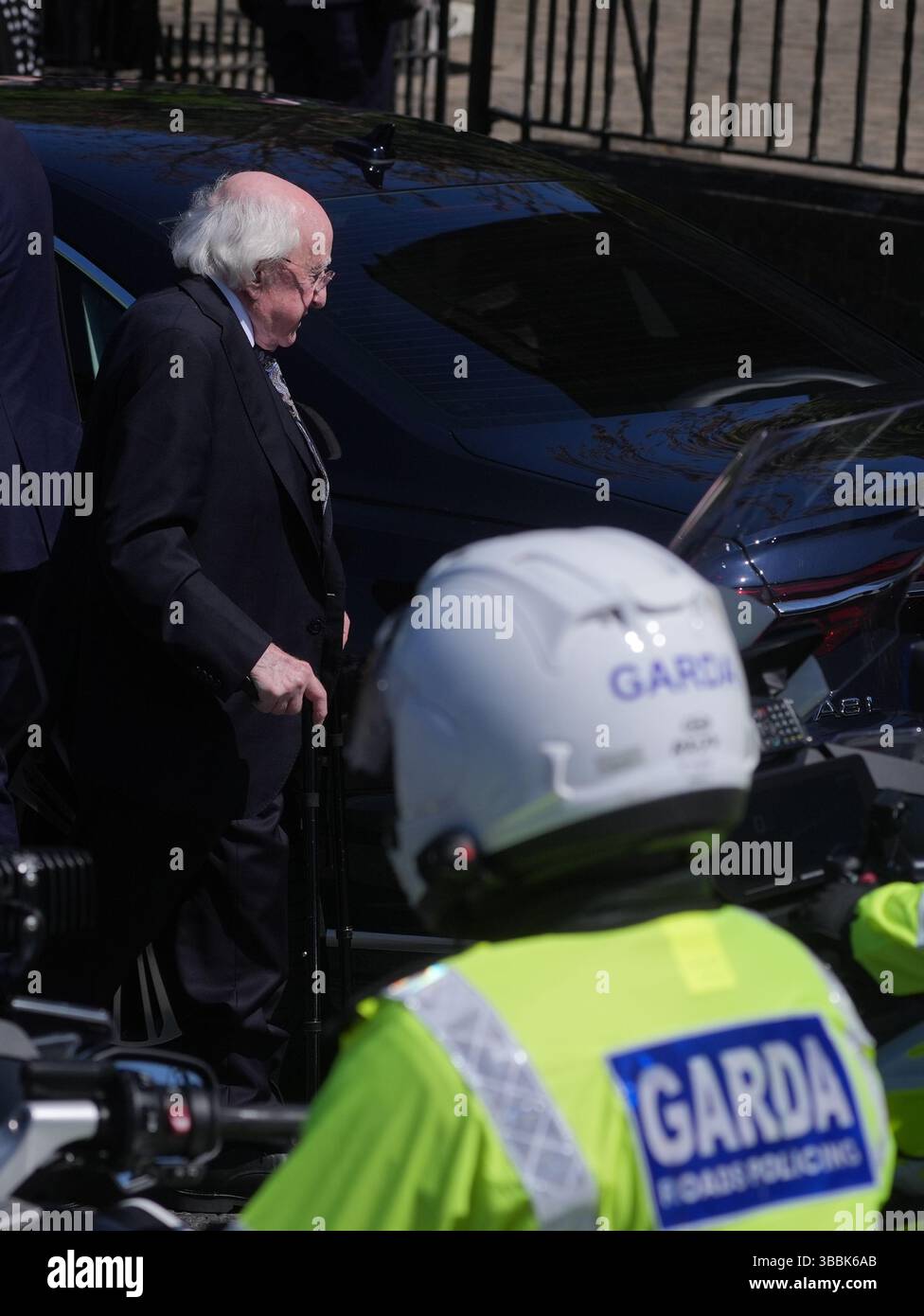 Irish President Michael D Higgins arrives for the funeral service of ...
