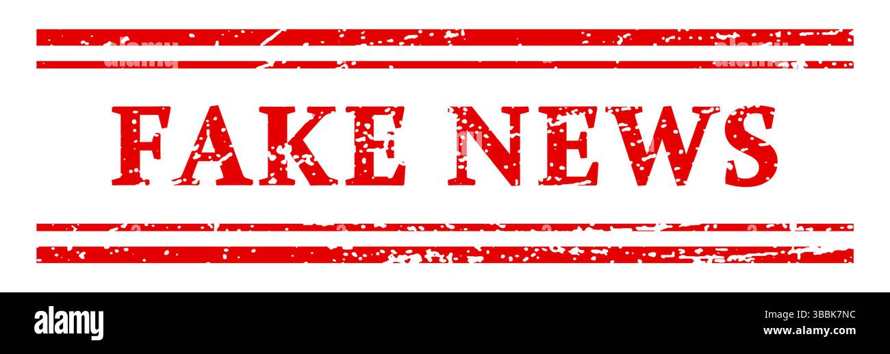 Red Fake News stamp on white background Stock Photo - Alamy