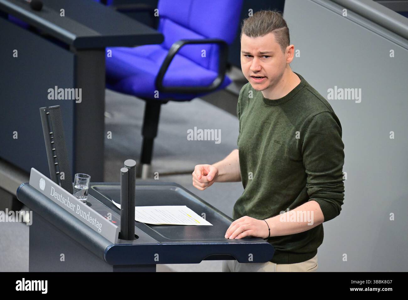 Berlin, Germany. 16th May, 2025. Aaron Valent (Die Linke), Member of ...