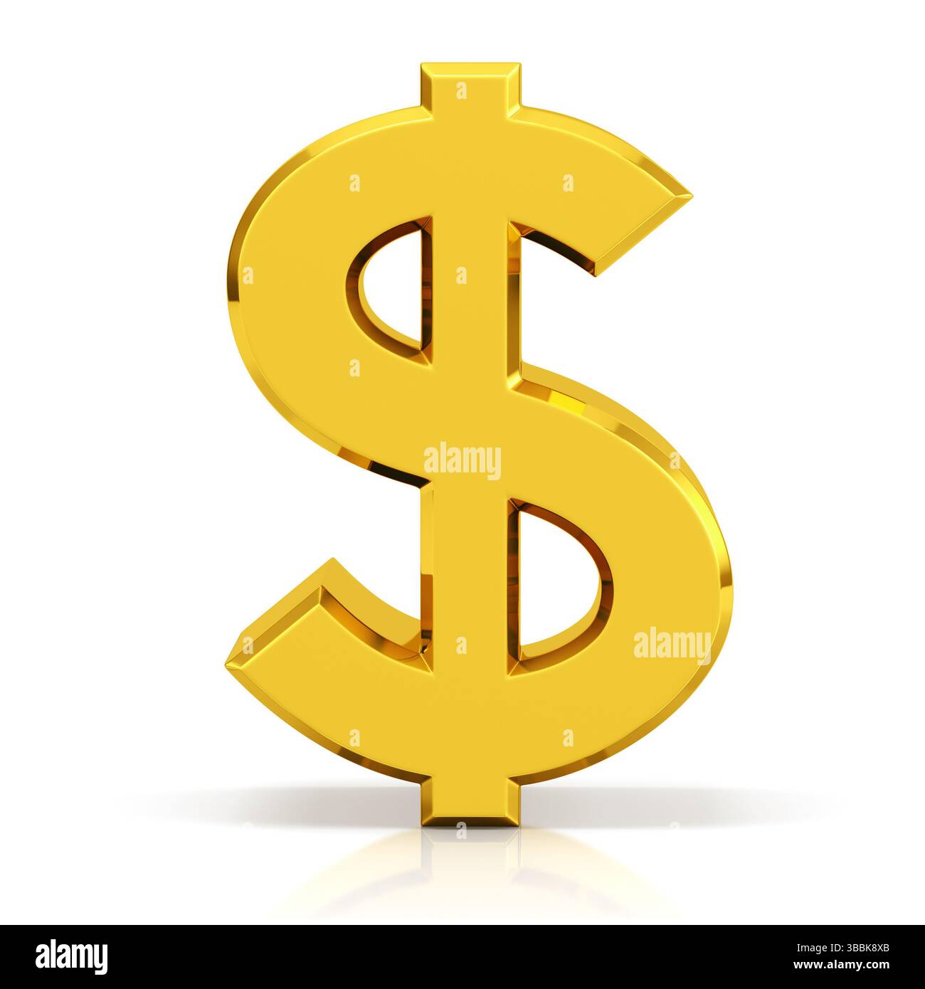 Gold dollar sign. US dollar currency symbol isolated on white ...