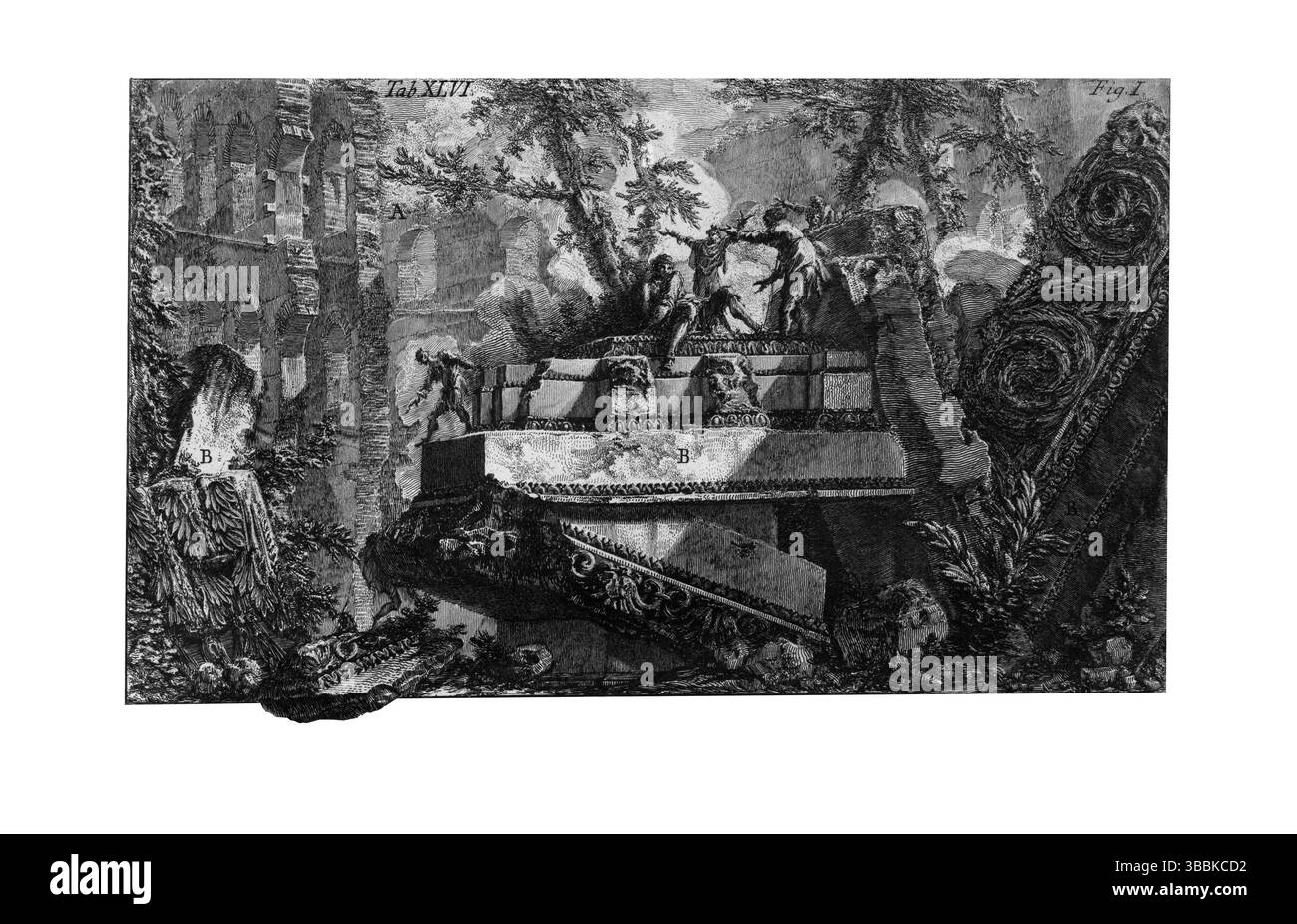 Piranesi's engraving of the ancient stairs to Quirinal Hill, Rome ...