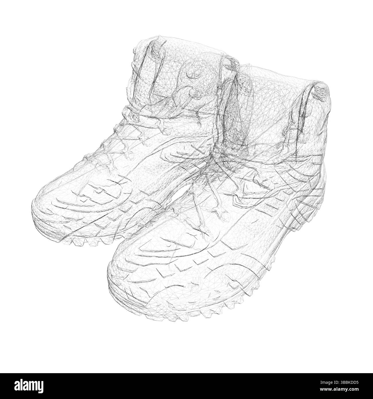 The image is a black and white drawing of two shoes. The shoes are ...