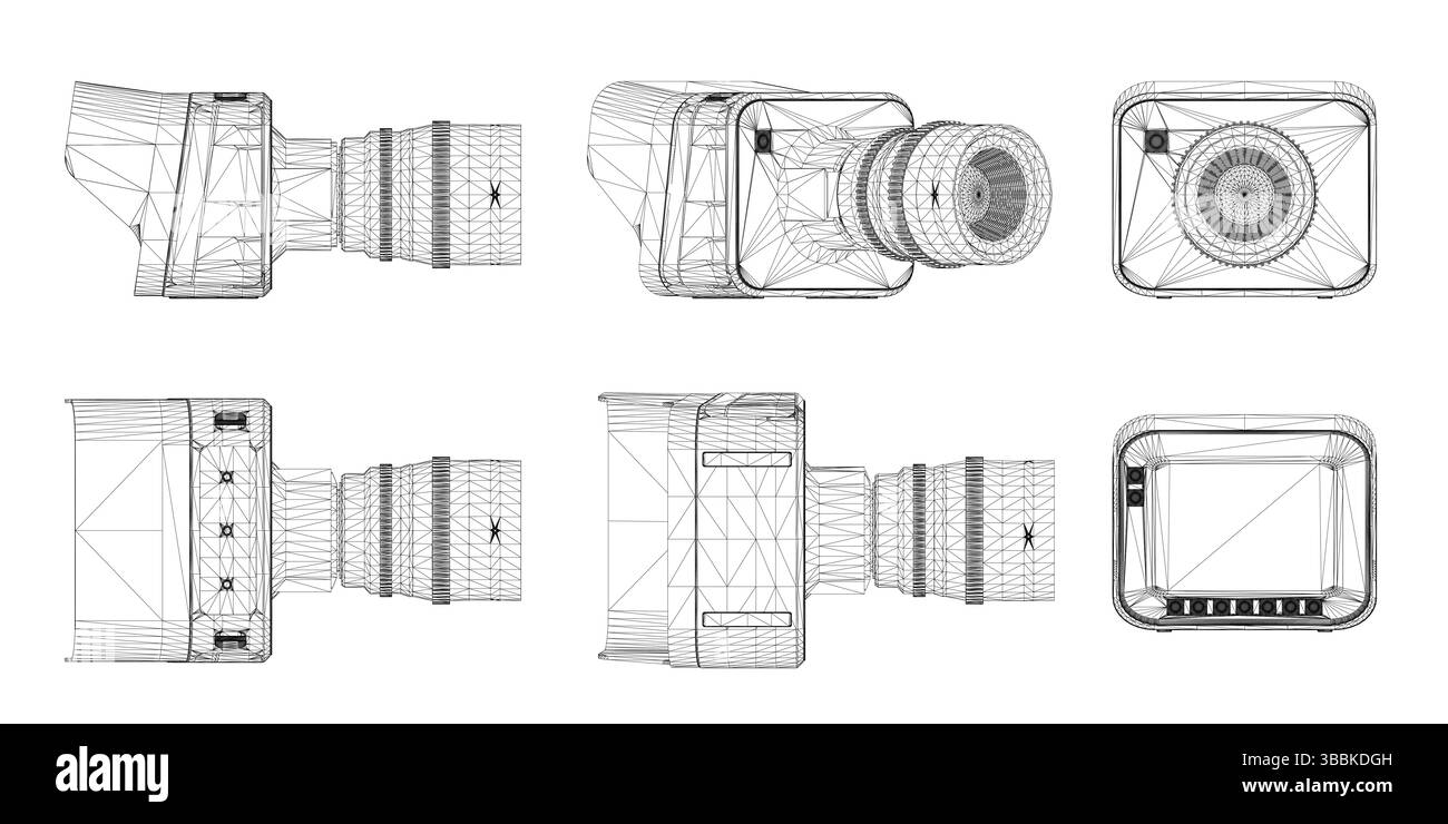 A close up of a camera with a lens. The camera is a small device with a ...