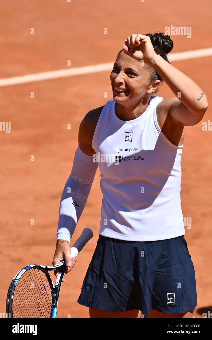 Sara Errani (ITA) and Jasmine Paolini (ITA) in action against Diana ...