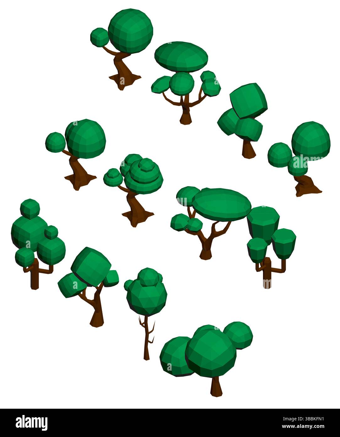 A collection of trees in various sizes and shapes. The trees are all ...