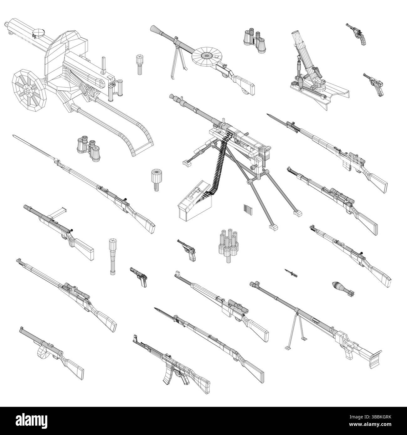 Sniper rifle 3d concept Black and White Stock Photos & Images - Alamy