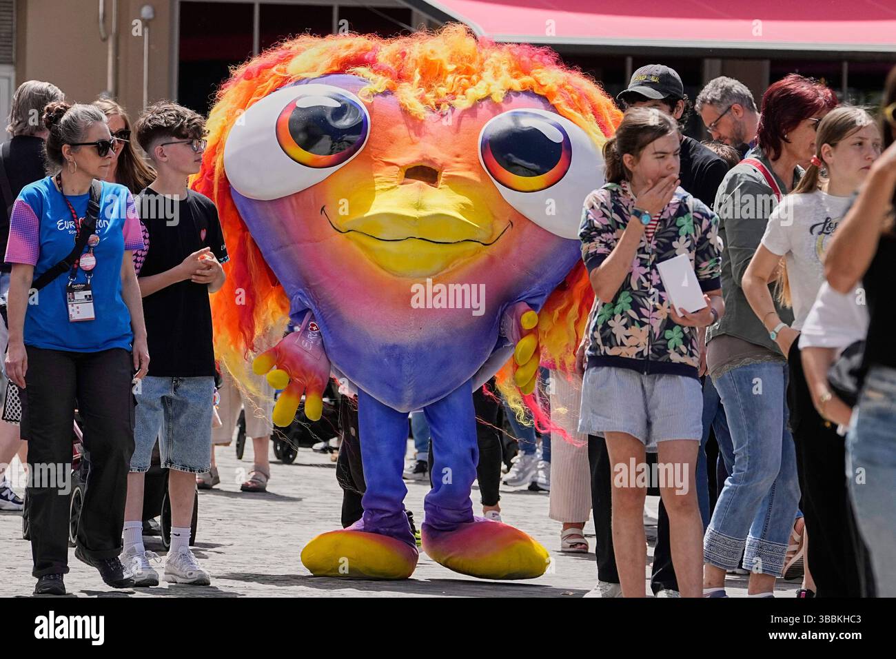 The Eurovision mascot Lumo walks at the Eurovision square during the ...