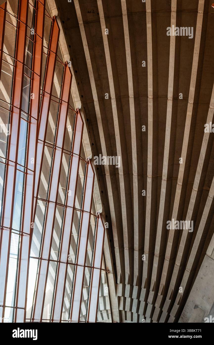 Interior of Sydney Opera House showing concrete roof structure Stock ...