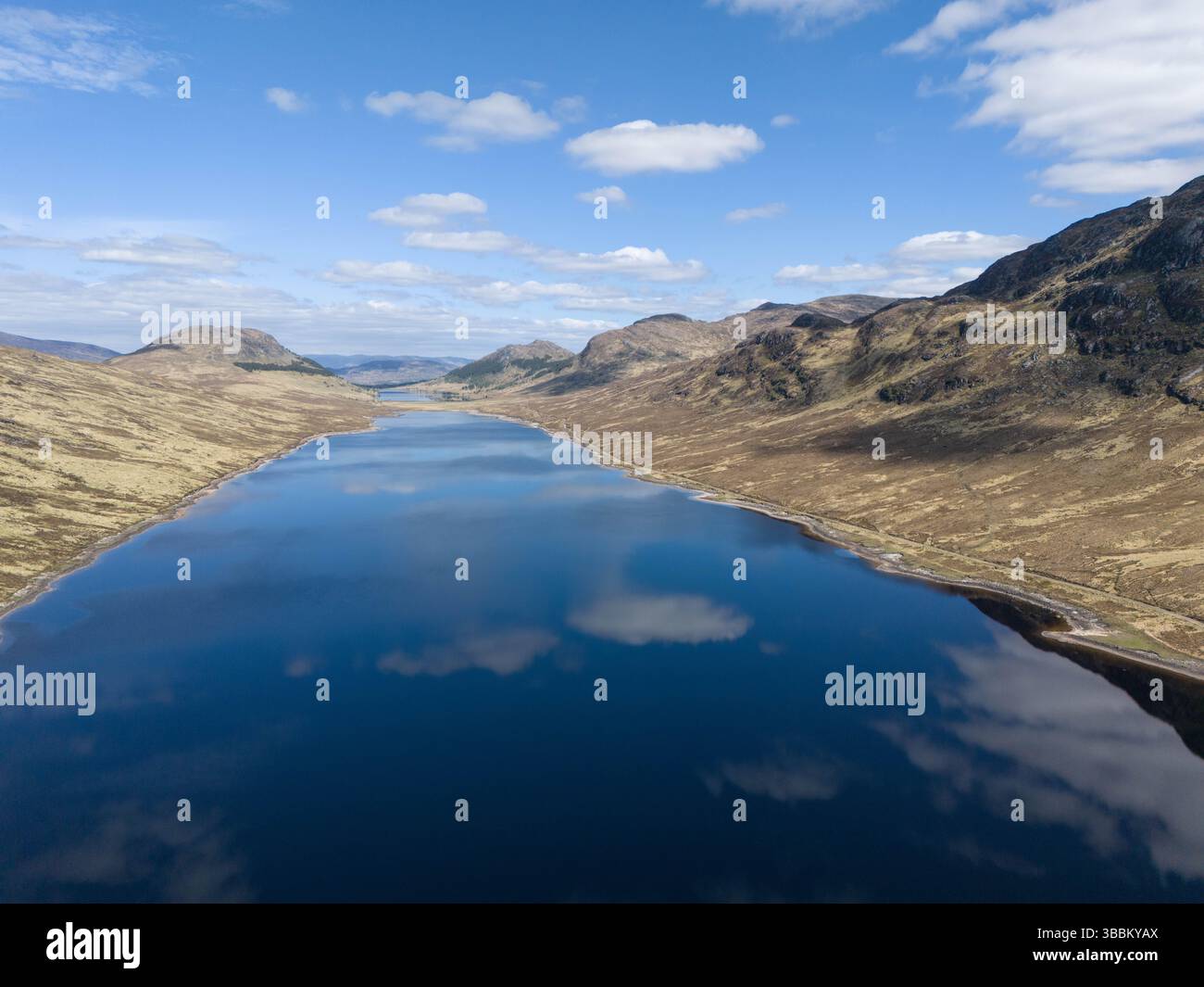 Loch Earba in the scottish highlands, site of future pump storage power ...