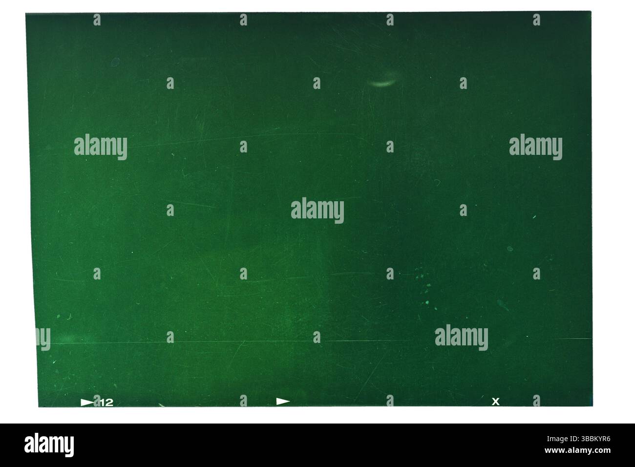 Grungy color 120mm negative film isolated on white background. Medium ...