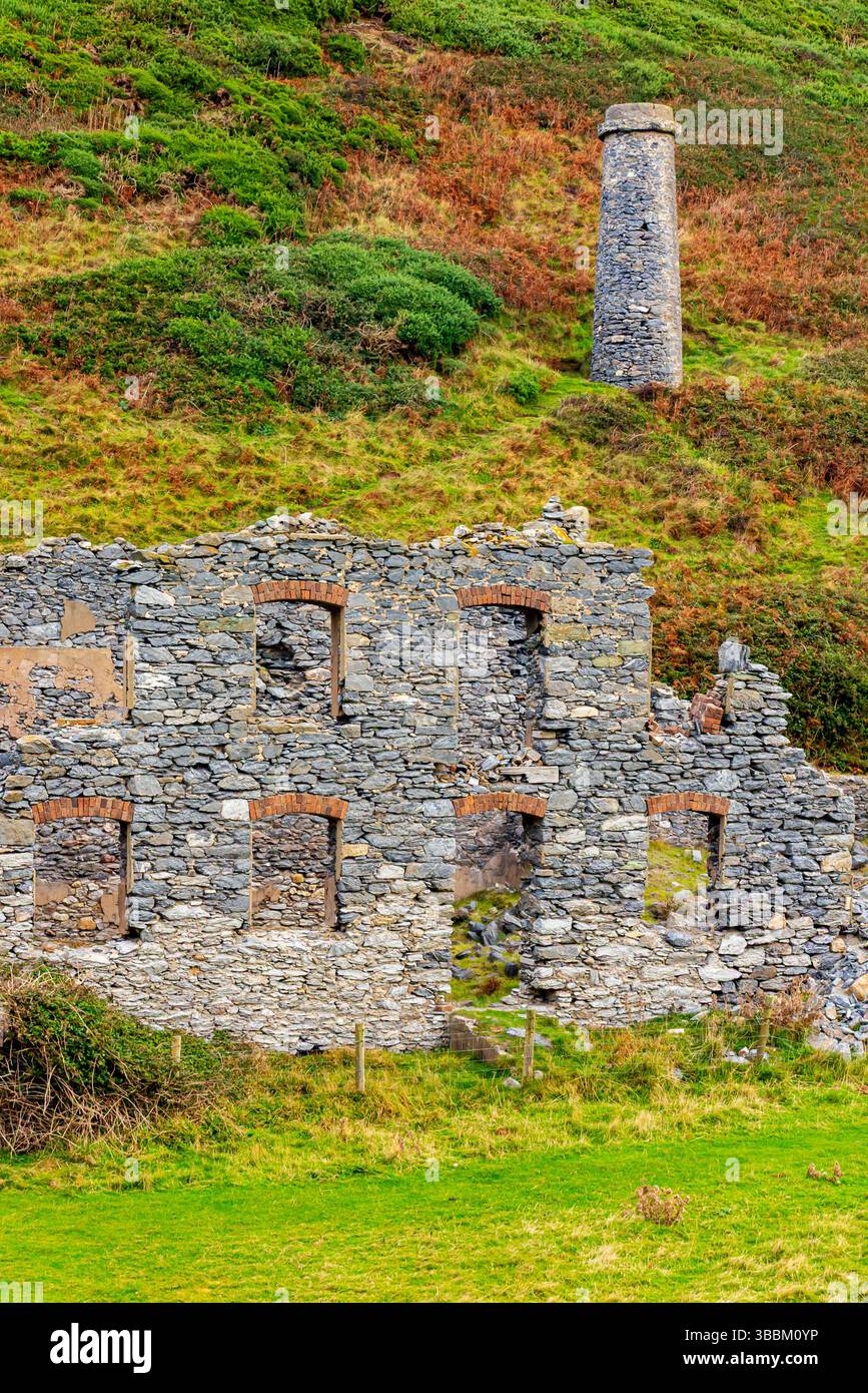 The ruins of Porth Llanlleiana Old Porcelain Works near Cemaes on the ...