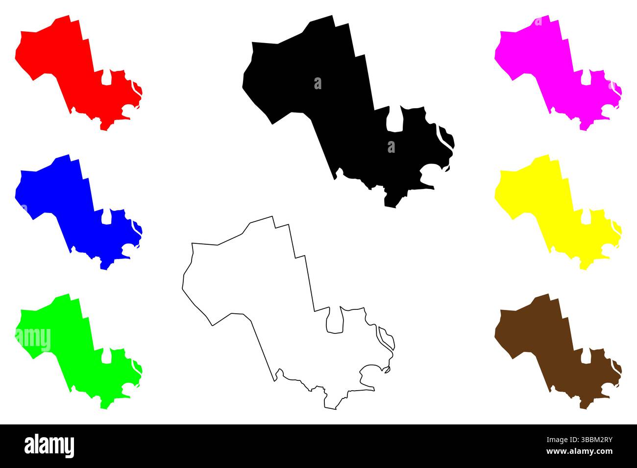 Sonipat city (Republic of India, State of Haryana) map vector ...