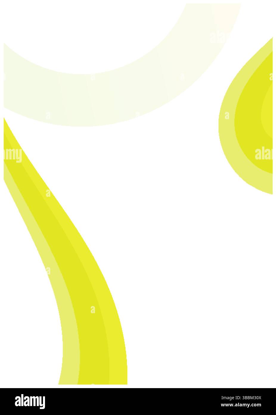 Stylish abstract art featuring vibrant yellow curves on a white ...