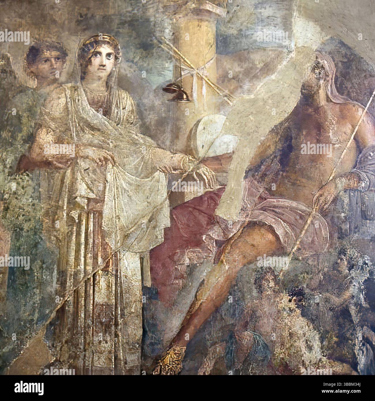 Wedding of Zeus and Hera (detail of Hera), from the House of the Tragic ...