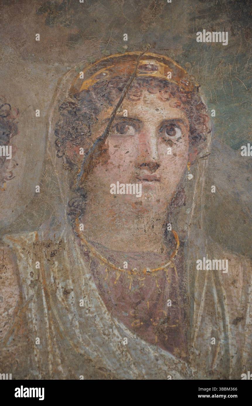 Fourth Style fresco depicting the wedding of Zeus and Hera (detail of ...