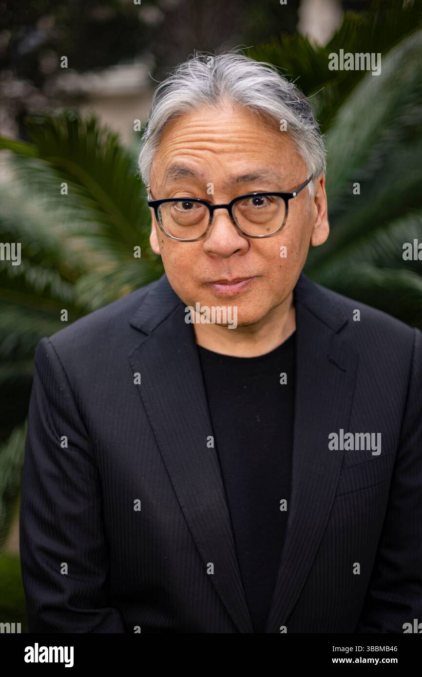 Author Kazuo Ishiguro Poses For Portrait Photographs For The Film A