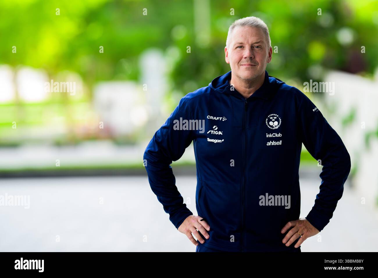 Peter Blomqvist, head coach of, Sweden. , . poses for a portrait at a ...