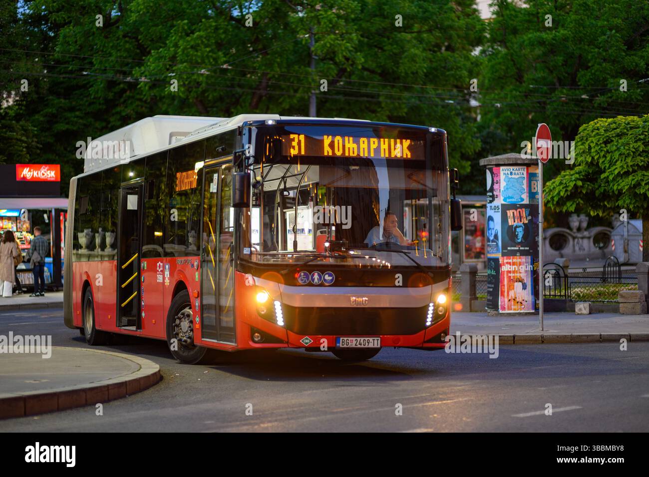 Public transportation Belgrade city bus number 31 in Belgrade, capital ...