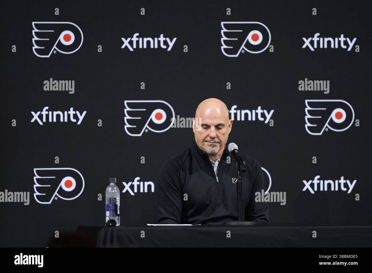 Philadelphia Flyers coach Rick Tocchet speaks during an introductory ...