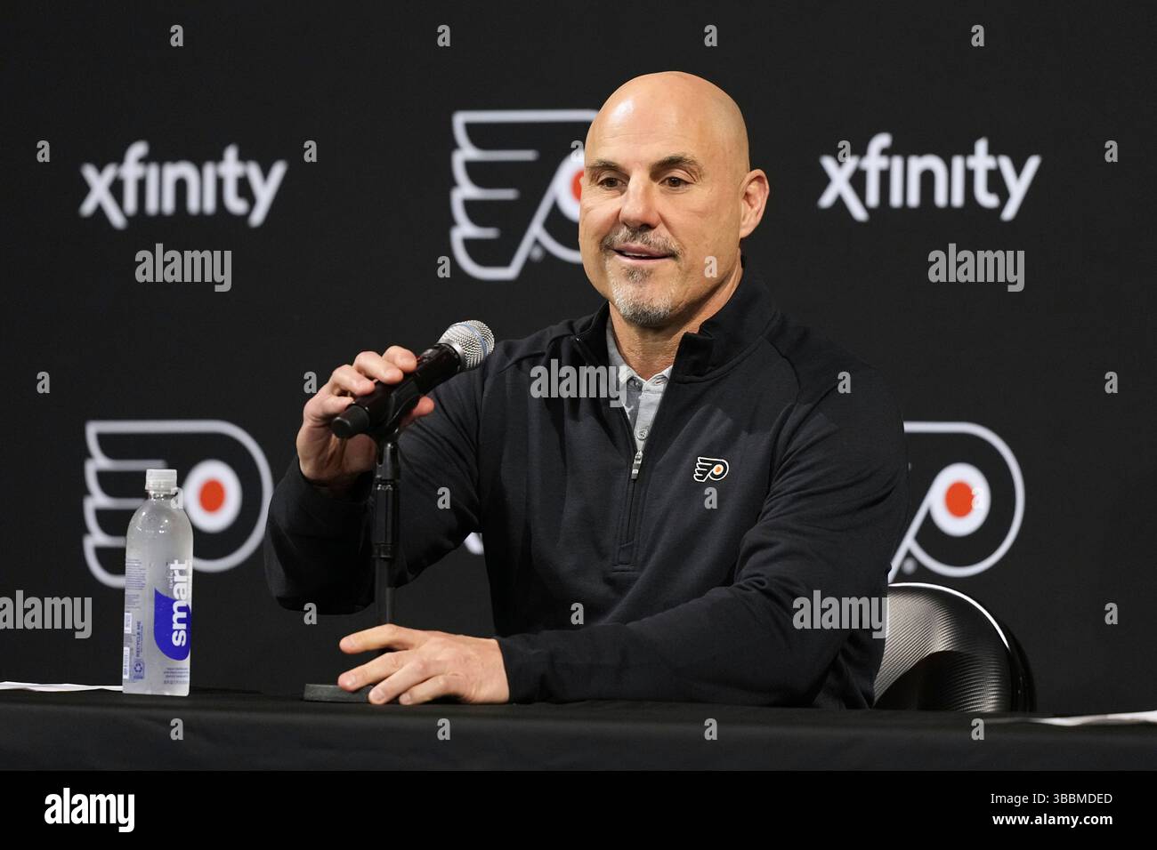 Philadelphia Flyers coach Rick Tocchet speaks during an introductory ...