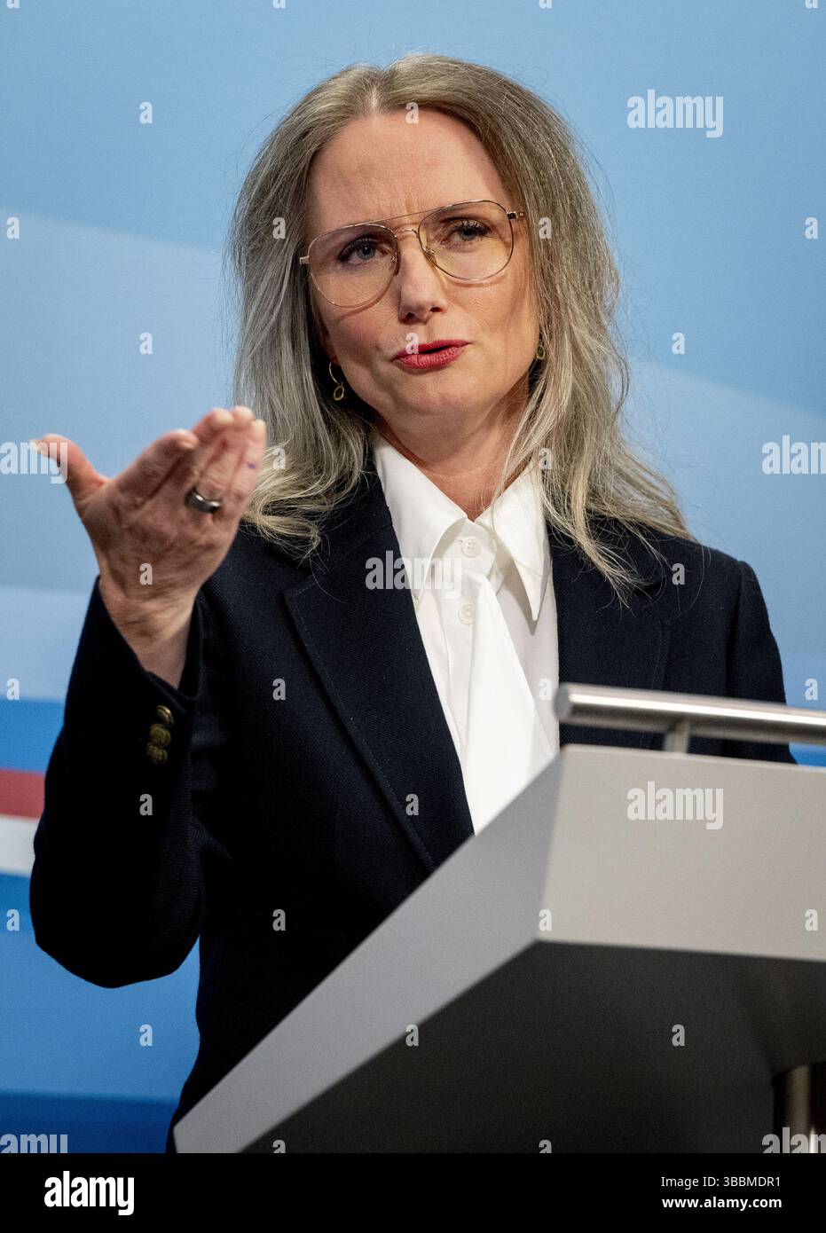 DEN HAAG - Deputy Prime Minister Fleur Agema addresses the press after ...