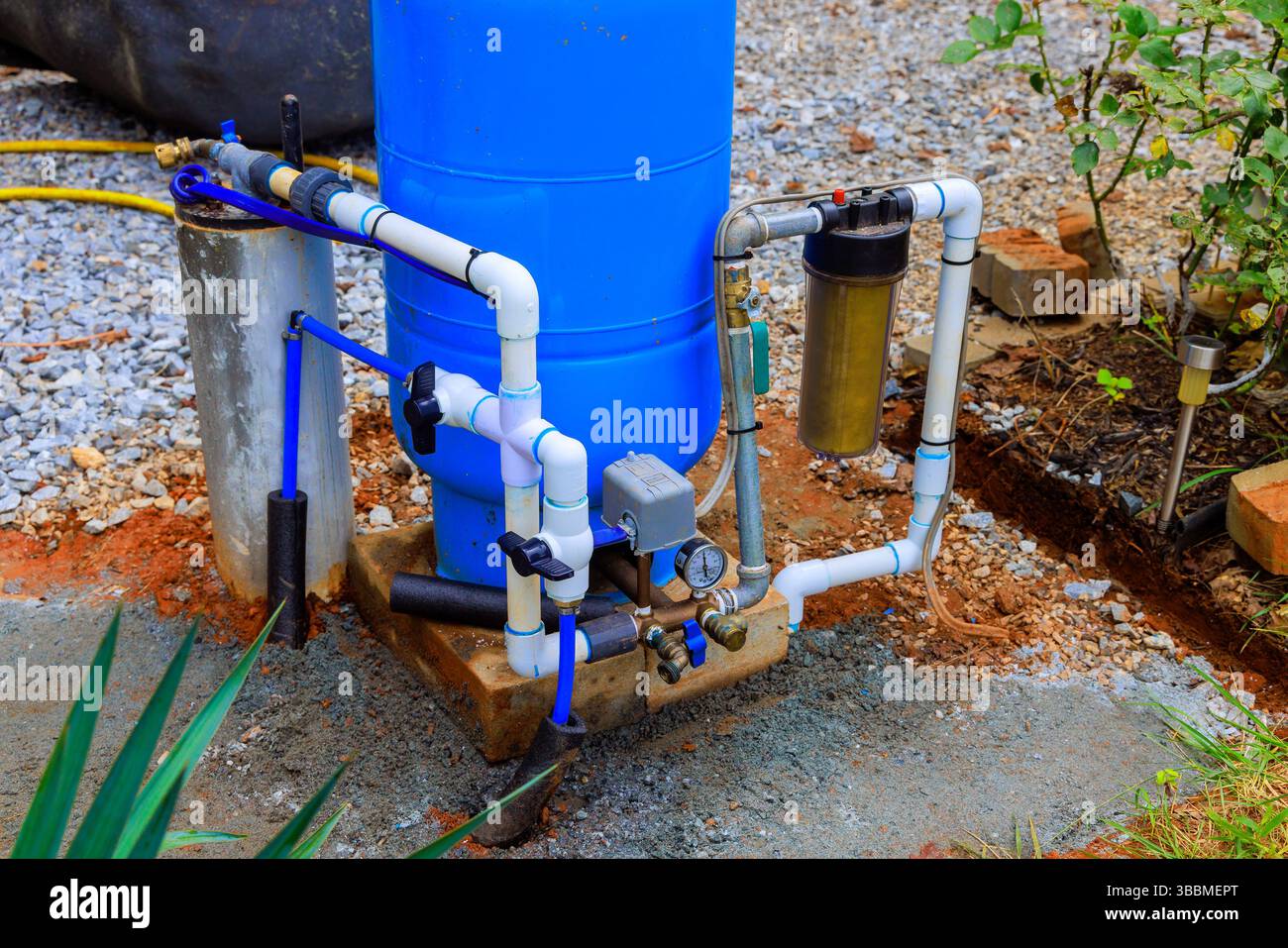 Artesian water well system installed outdoors ensuring clean water ...