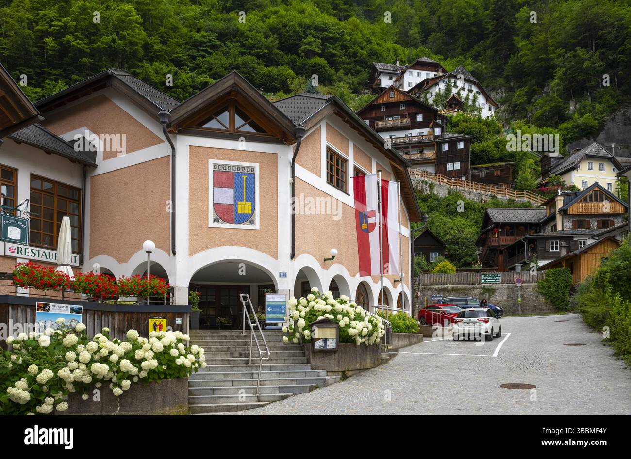 Window flowers in hallstatt hi-res stock photography and images - Alamy