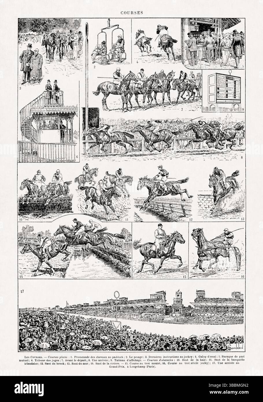 Illustration by Louis Bombled printed in a late 19th century French ...