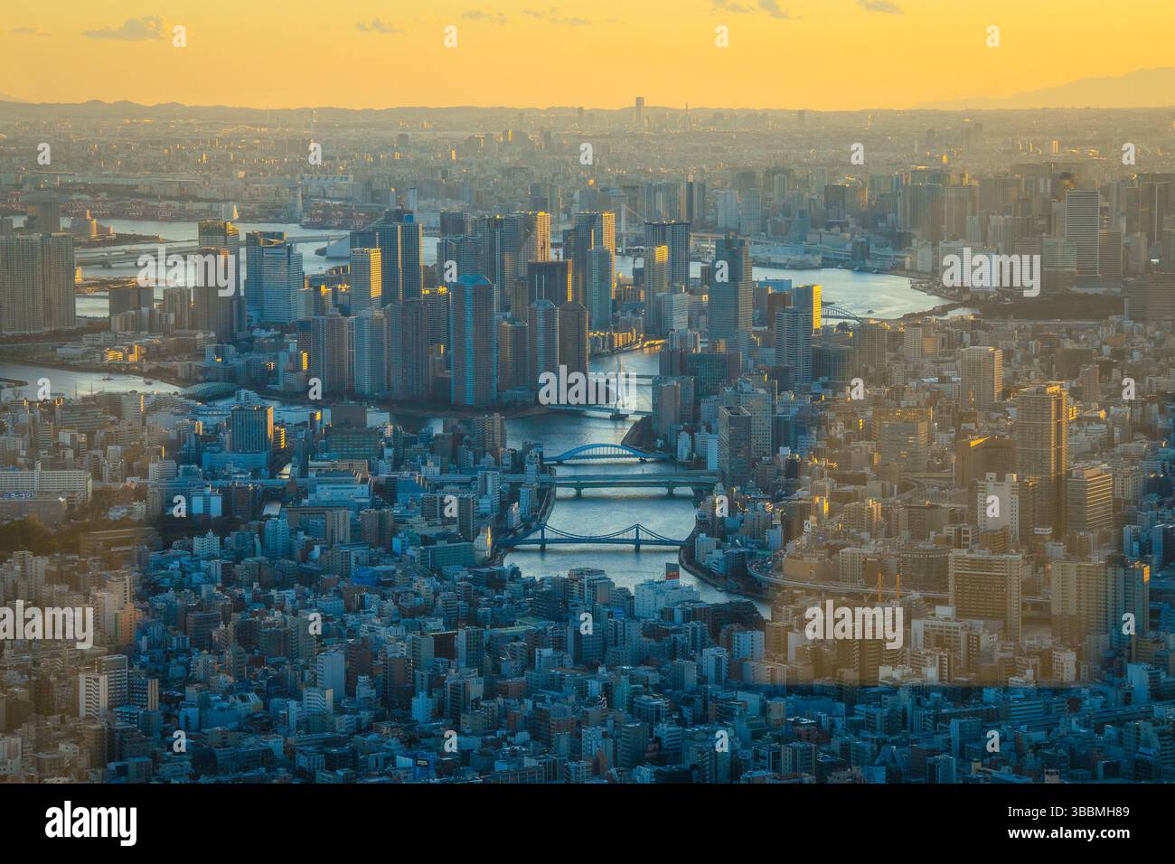 High-resolution photo of Tokyo cityscape taken from the Tokyo Skytree observation deck ...