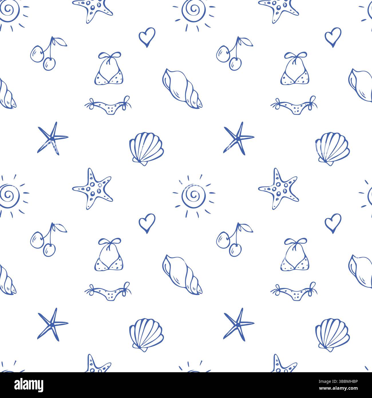 Sea life hand drawn Stock Vector Images - Alamy