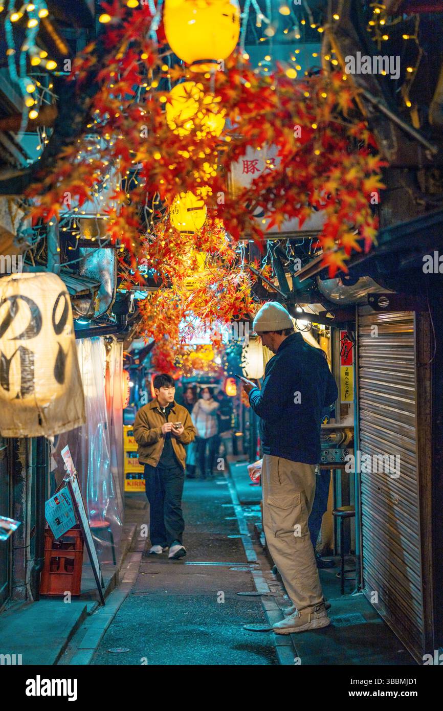 High-resolution street photo of Omoide Yokocho in Shinjuku, Tokyo ...
