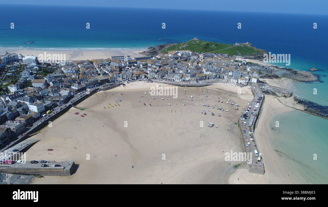 Aerial view of St Ives Cornwall England Stock Photo - Alamy