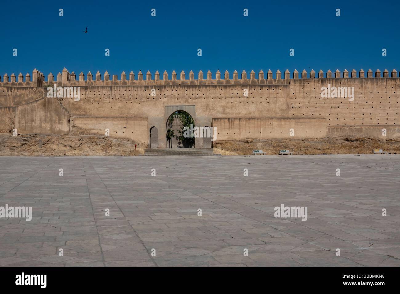 The walls of Fez, Morocco, form a historic fortification surrounding ...