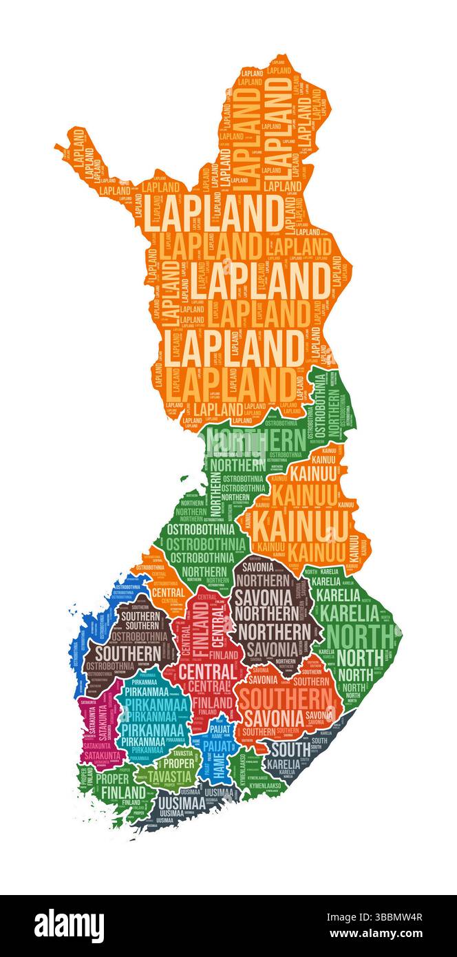 Finland map flag text Cut Out Stock Images & Pictures - Alamy