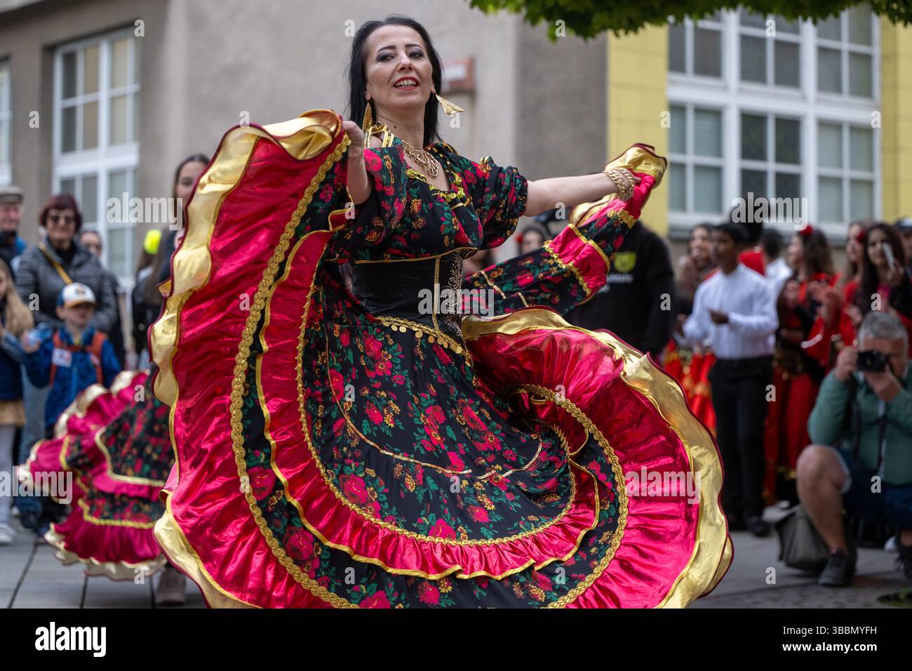 Pardubice, Czech Republic. 16th May, 2025. Parade of Romani dance ...