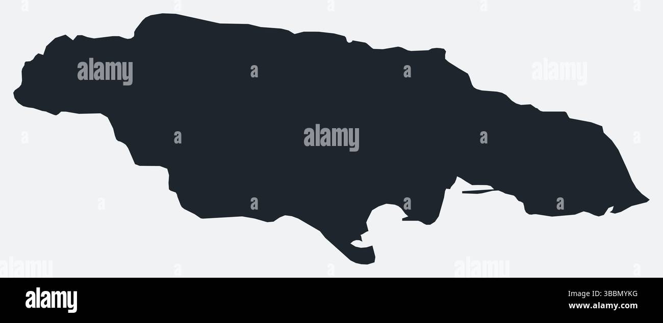 Jamaica map. Just a simple border map. Shape of the country. Flat blank ...