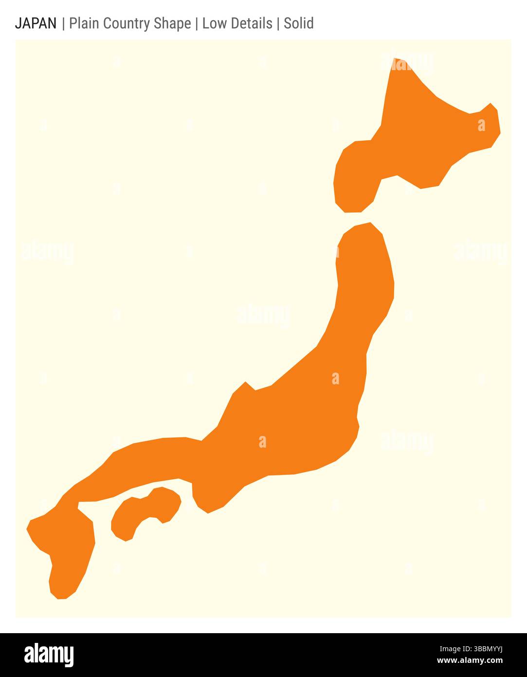 Japan plain country map. Low Details. Solid style. Shape of Japan ...