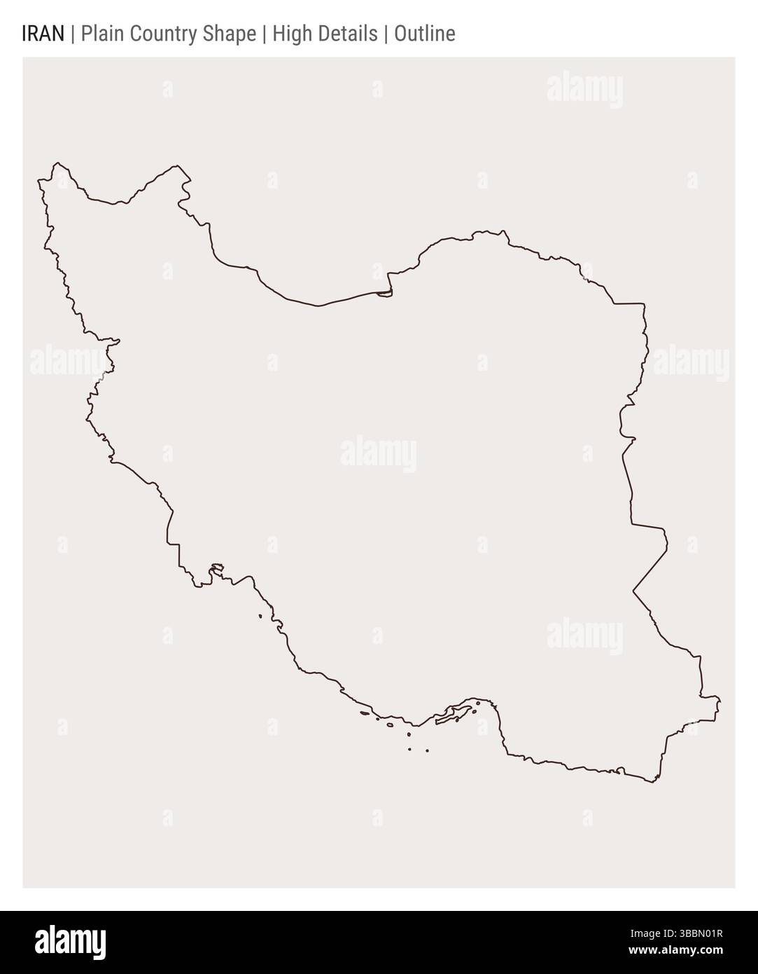 Iran plain country map. High details. Outline style. Shape of Iran ...