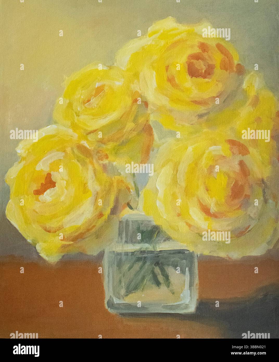 Painting yellow roses Stock Photo - Alamy