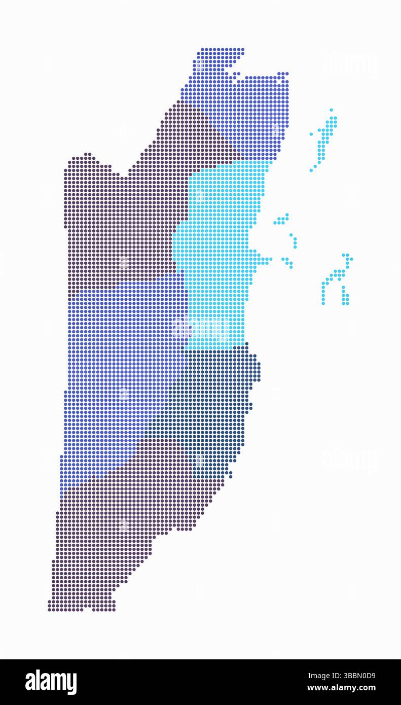 Belize dotted map. Digital style map of the country on a white ...