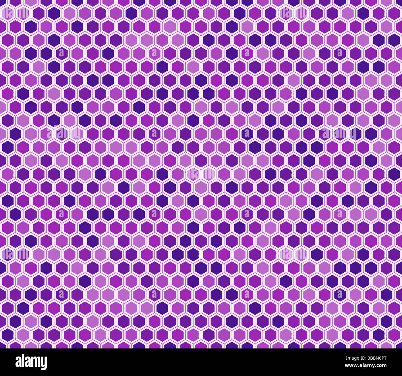 Honeycomb mosaic hexagons background. Simple hexagon grid with inner solid cells. Purple color ...