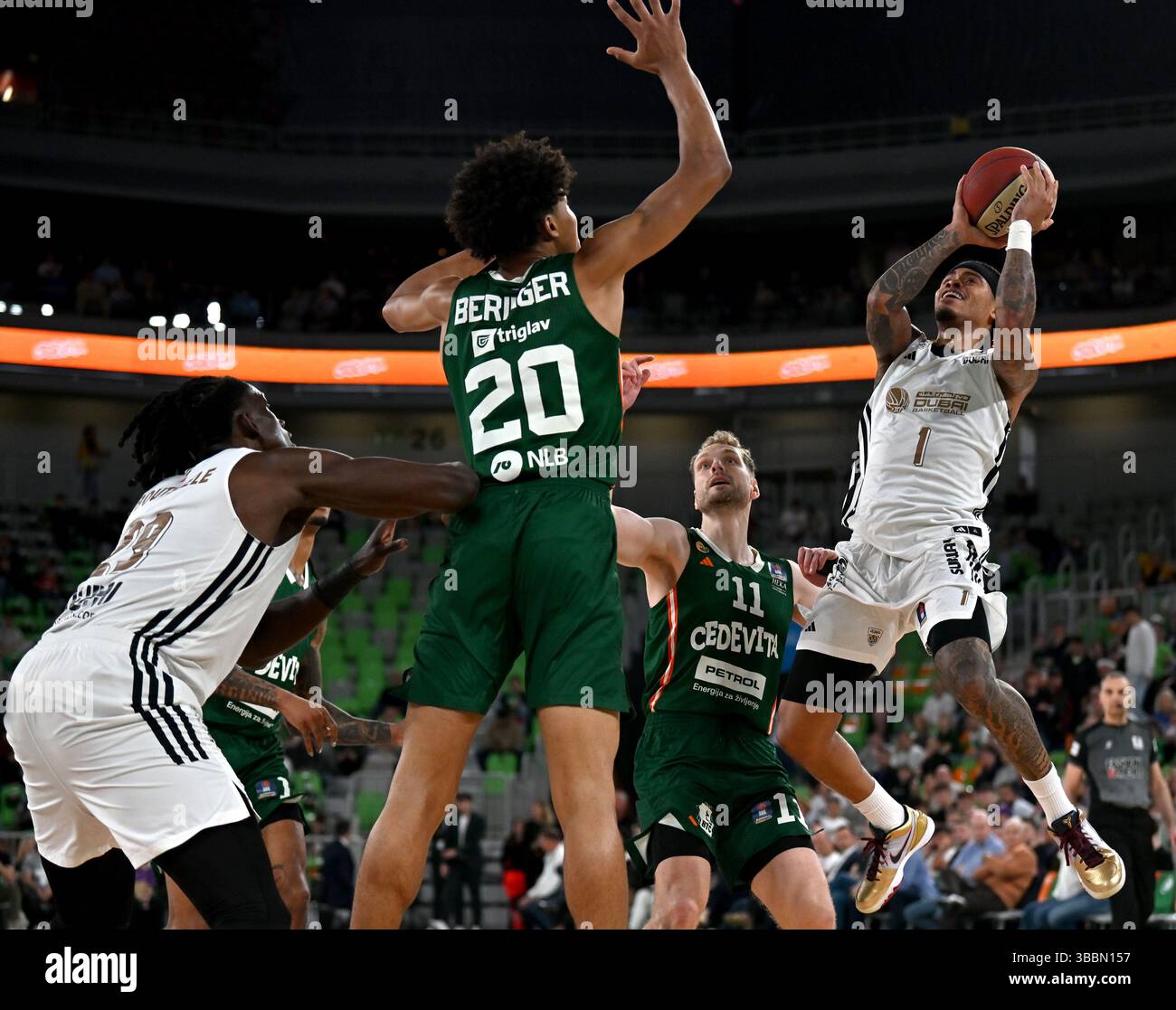 Ljubljana, Slovenia. 16th May, 2025. Nate Mason from Dubai Basketball ...