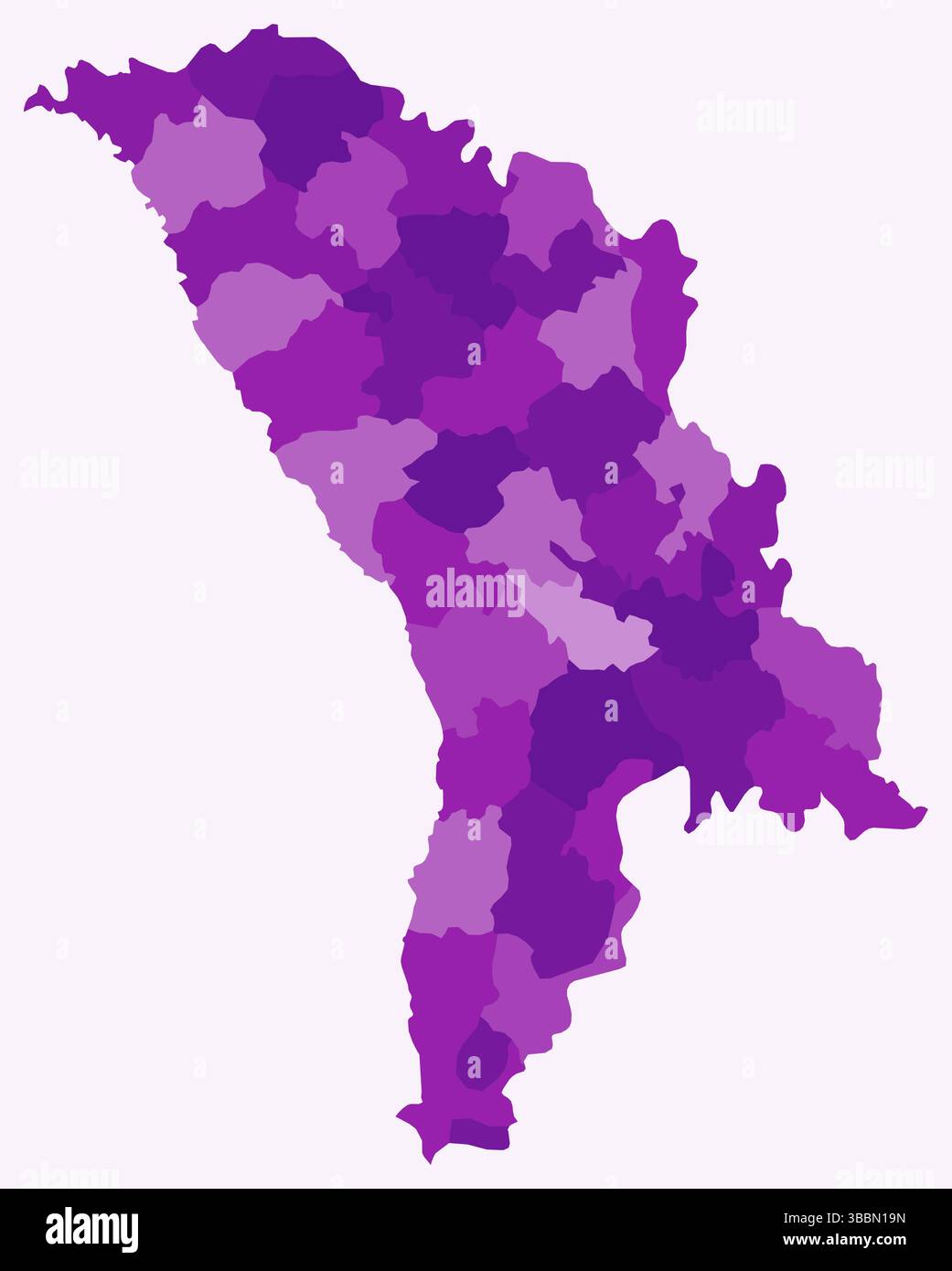 Map of Moldova with regions. Just a simple country border map with ...