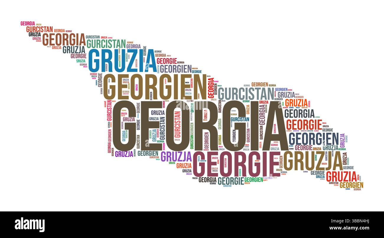 Georgia country shape word cloud. Typography style country illustration ...