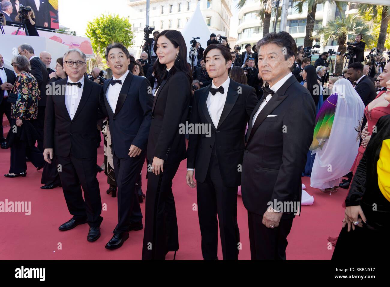 Cannes, France. 15th May, 2025. (L-R) Yoh Yoshida, Kei Ishikawa, Suzu ...