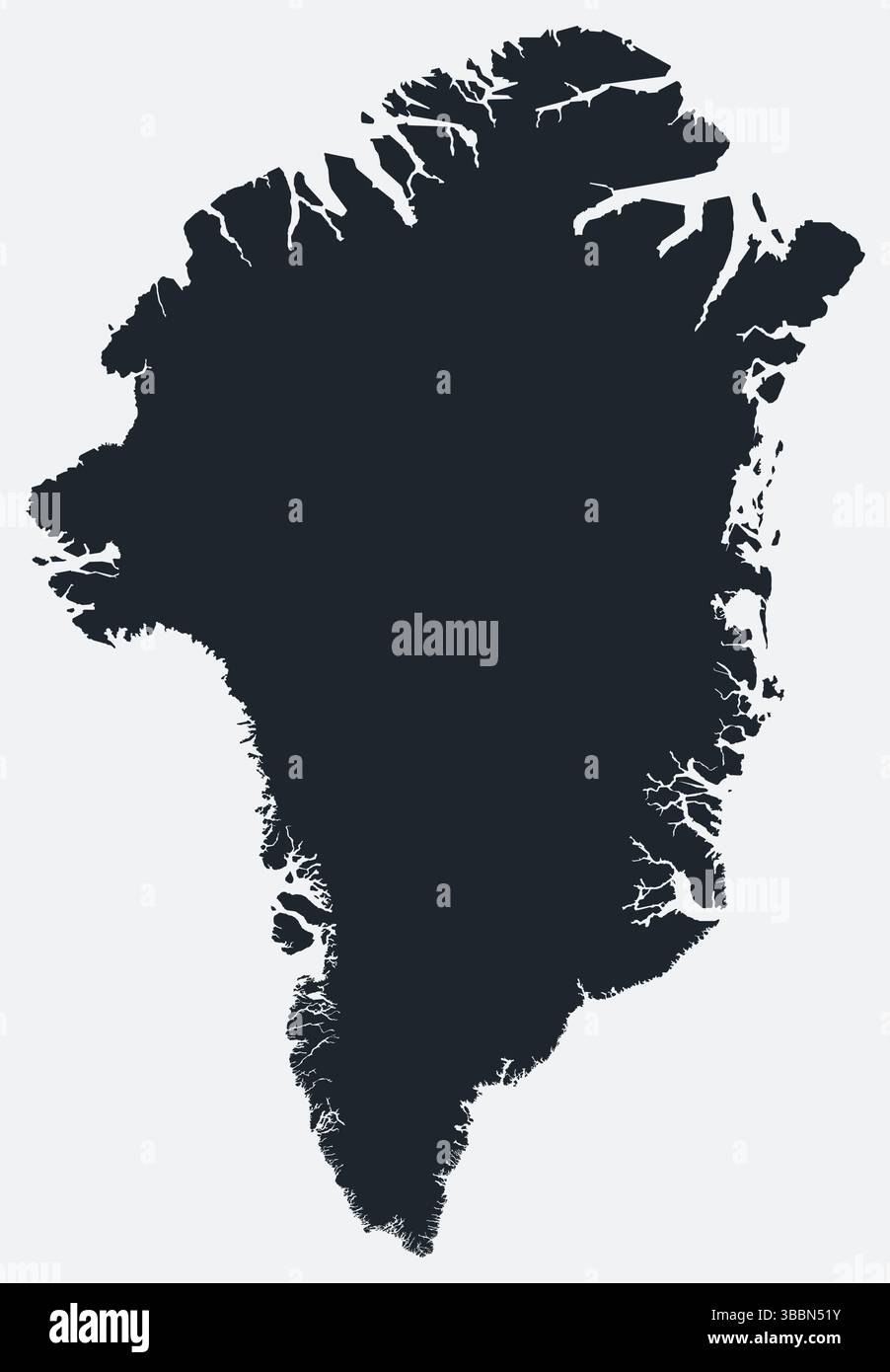 Greenland map. Just a simple border map. Shape of the country. Flat ...