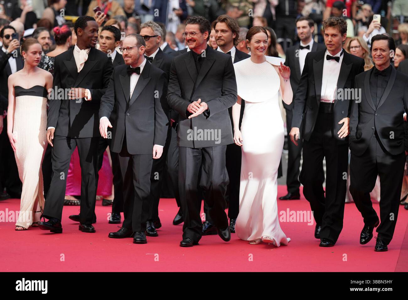 Amelie Hoeferle, from left, Micheal Ward, director Ari Aster, Joaquin ...