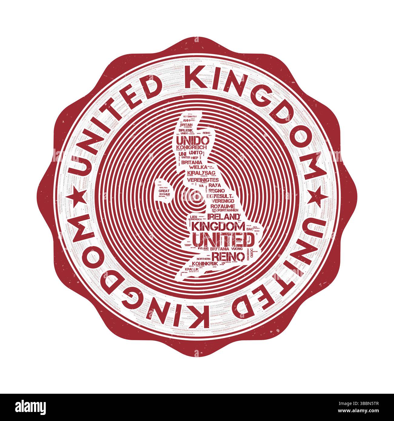 United Kingdom seal. Country round logo with the shape of the United ...