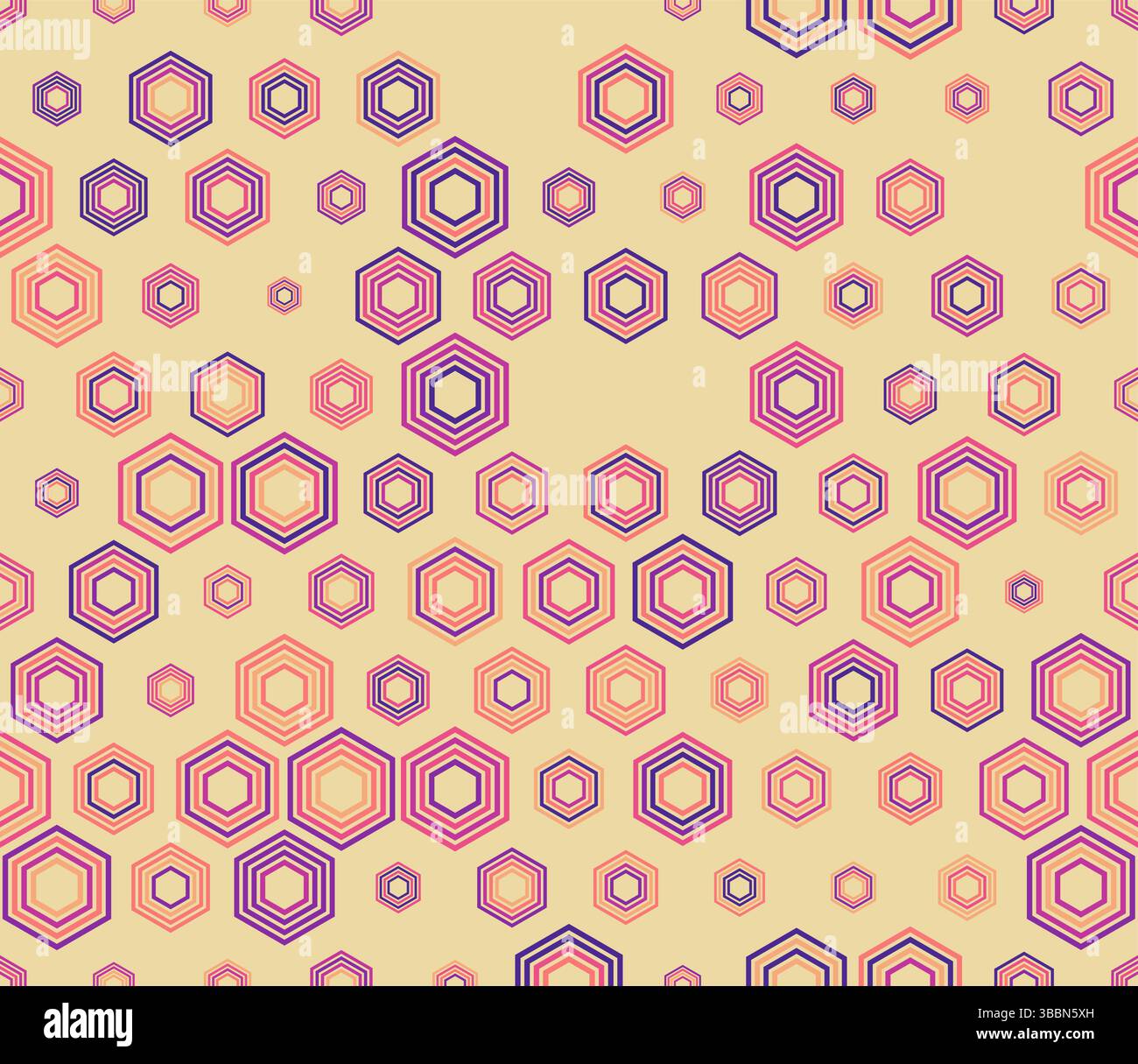 Tileable hexagon pattern. Multicolored geometric elements of varied ...