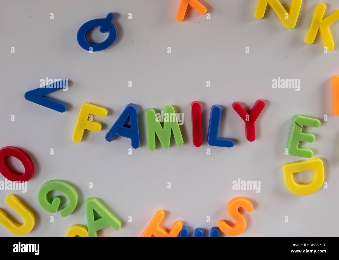 Colorful Magnetic Letters "family" on a Wooden Frame Whiteboard in ...